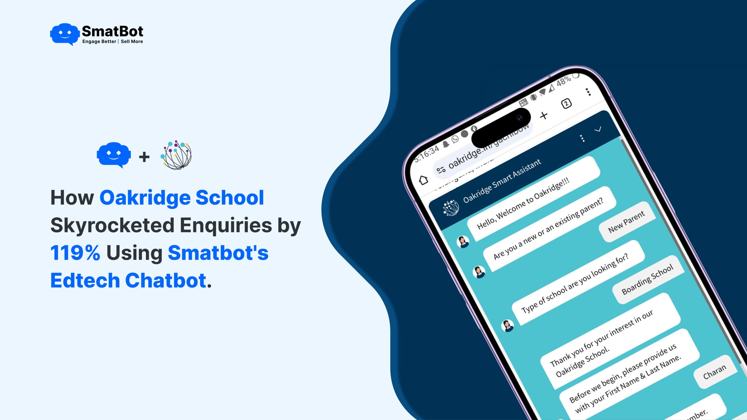 Edtech Chatbot Boosts Oakridge School Enquiries by 119%